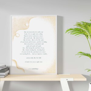 I Like My Body When It is With Your Body Love Poem by E E Cummings Art ...