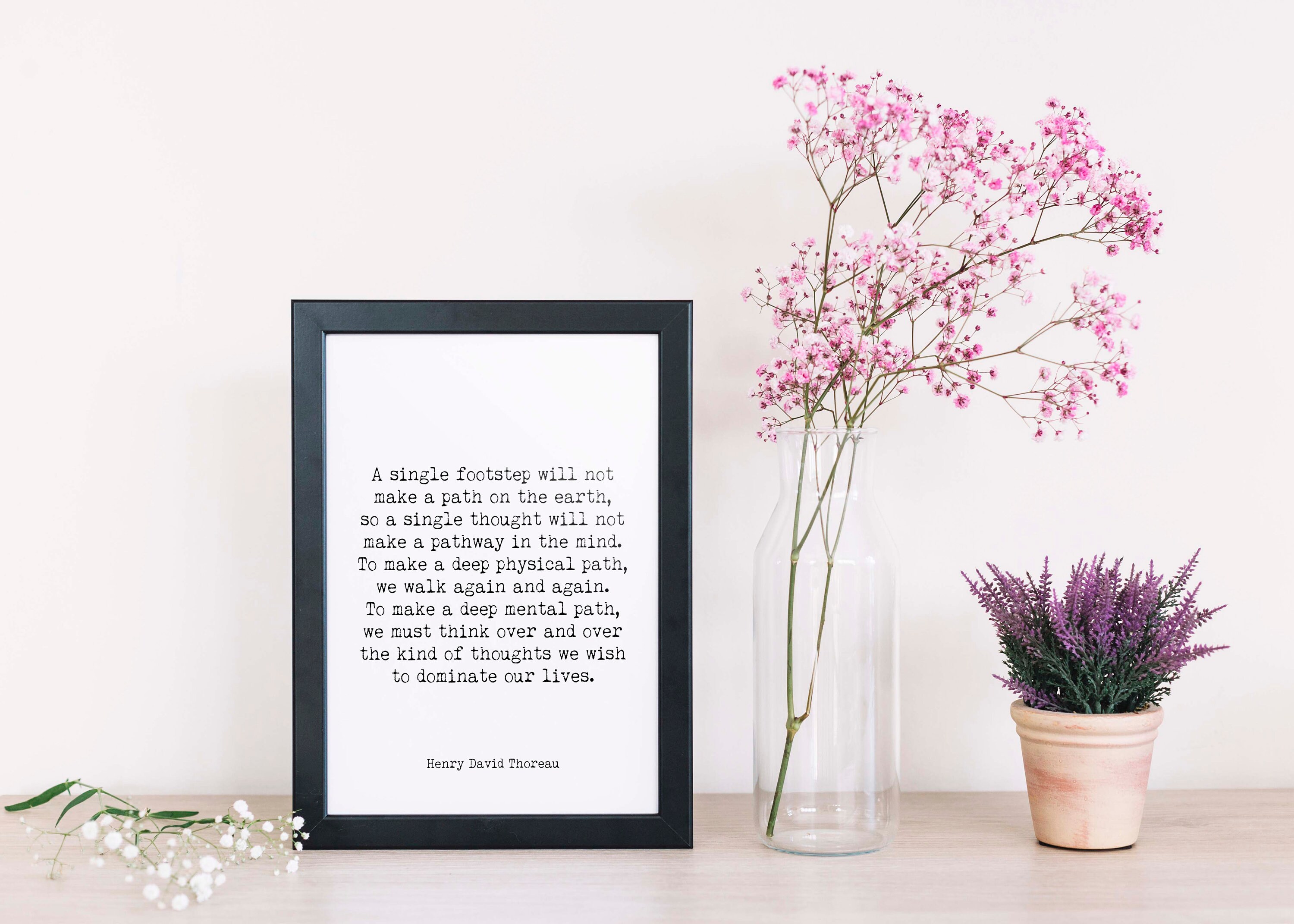 Thoreau Quote Inspirational Print Single Footstep Henry David | Etsy