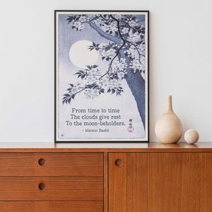 Matsuo Basho Haiku Poem Print, Japanese Unframed Fine Art Print Painting - Blossoming Cherry on ...