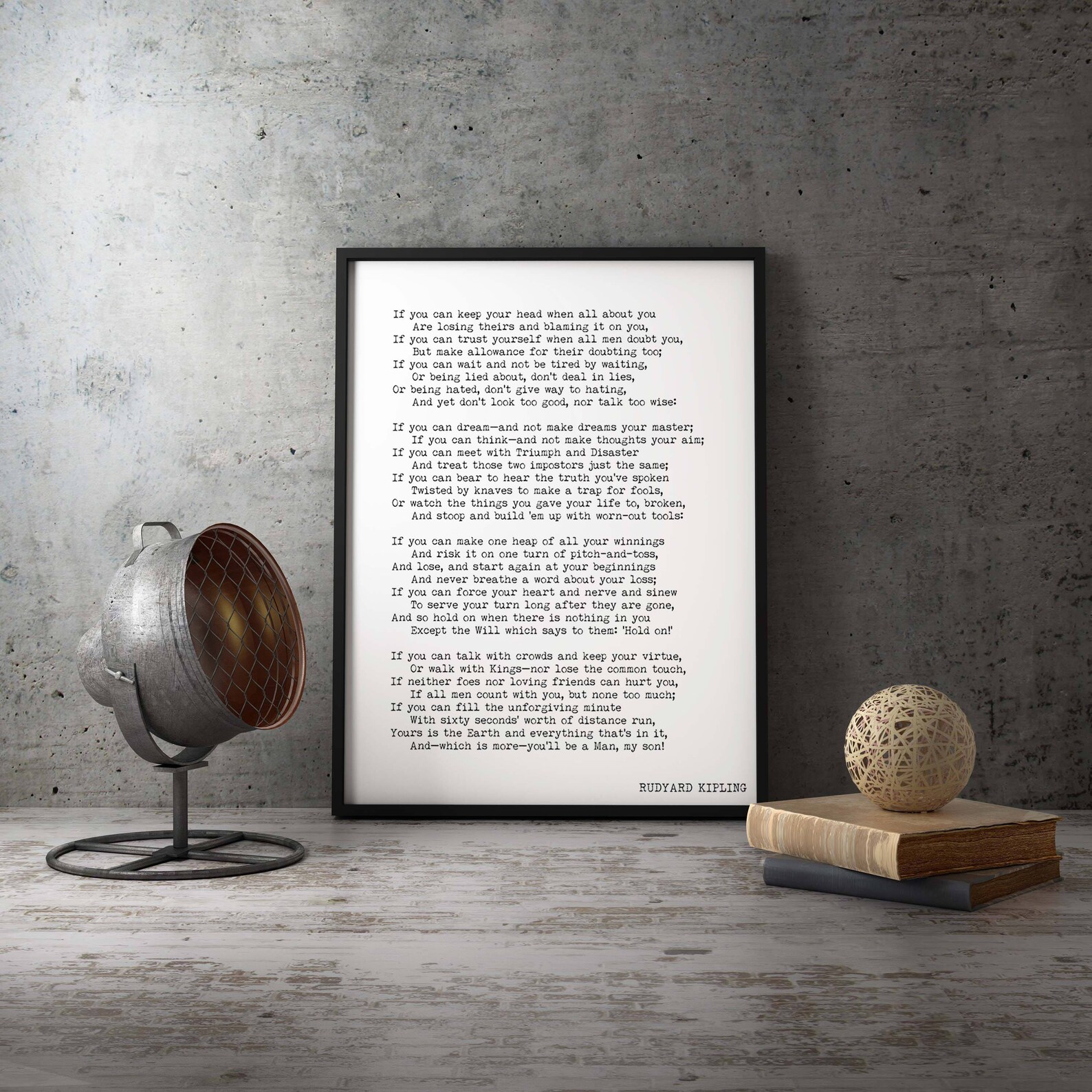 Large Framed Wall Art Rudyard Kipling IF Poem 24x36 Framed Art - Etsy
