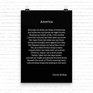 America Poem Claude Mckay Wall Art Print Unframed | Etsy