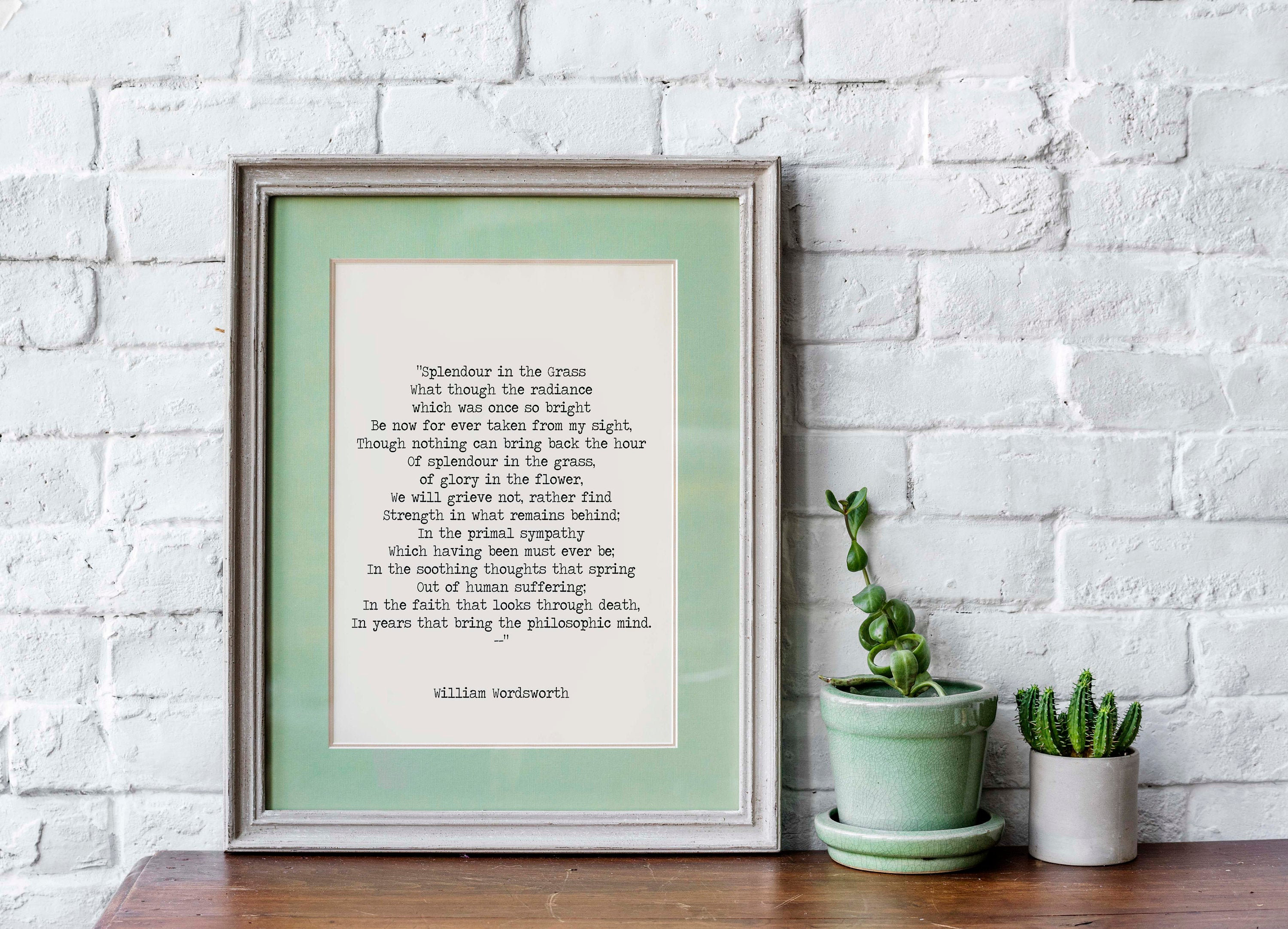 Splendour in the Grass Poem Art Print William Wordsworth - Etsy UK