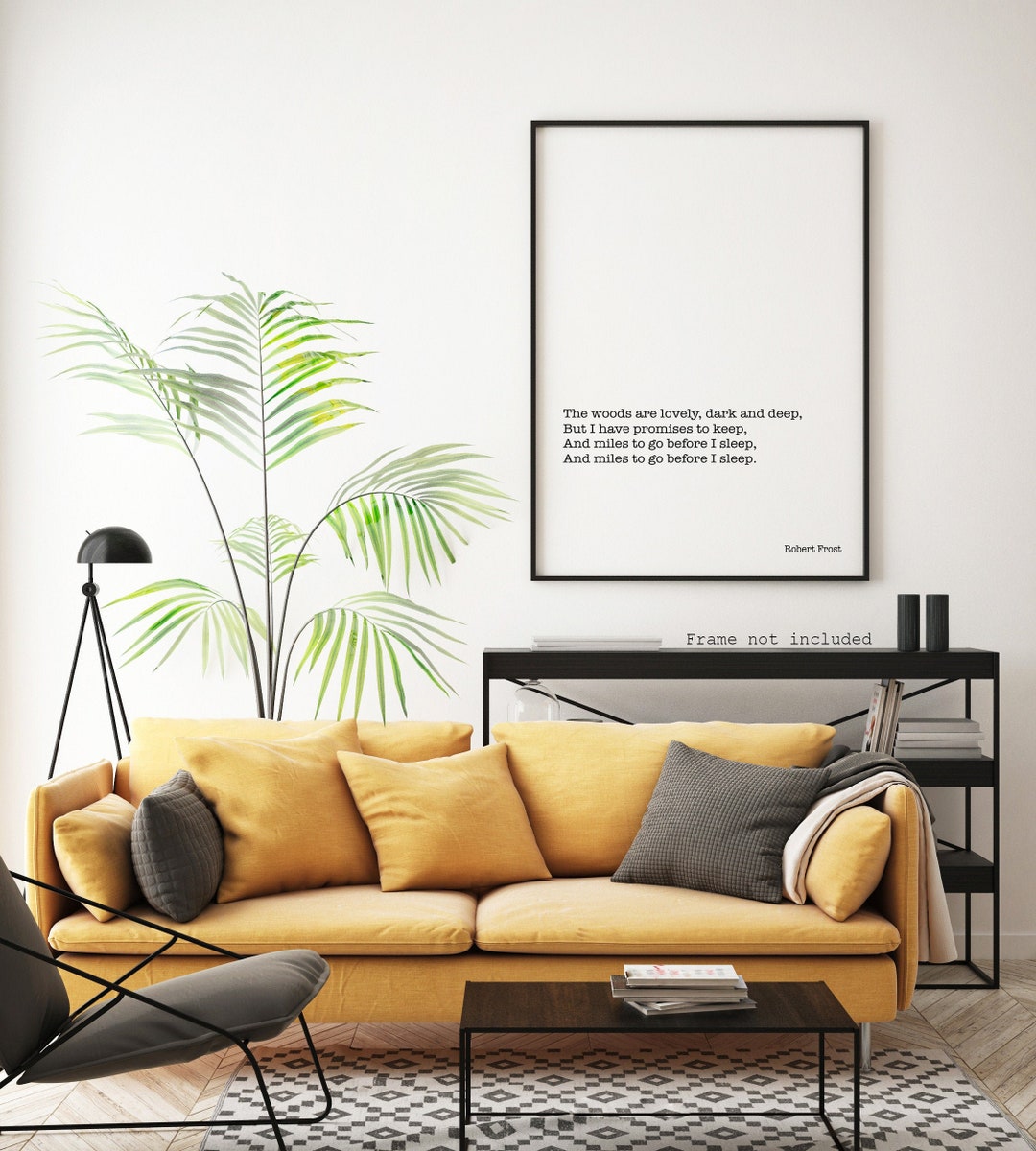 Robert Frost Poem Print, Snowy Evening Minimalist Scandinavian Style ...