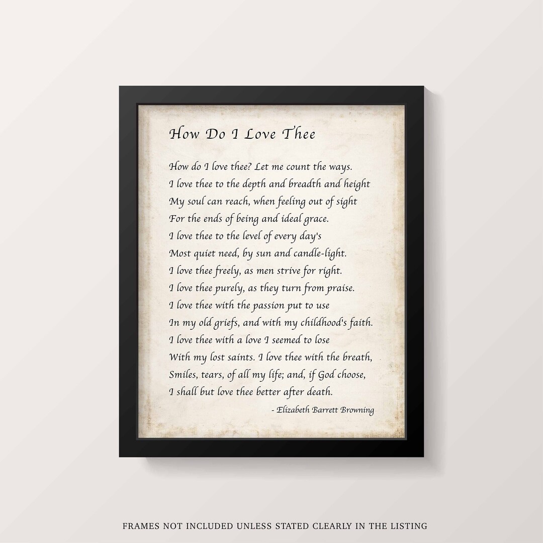 Elizabeth Barrett Browning, How Do I Love Thee, Sonnet 43 - Poetry ...