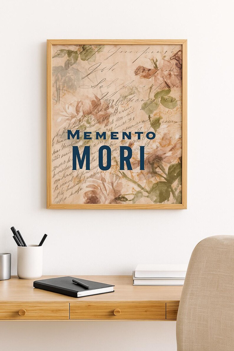 Memento Mori Print - Gothic Quote Art – Dark Academia Print Framed or ...