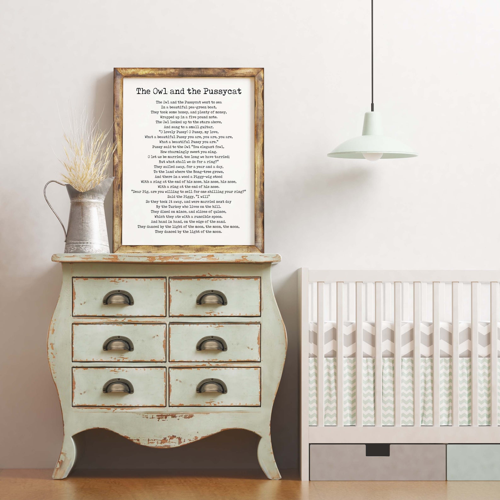 The Owl and the Pussycat Nursery Rhyme Wall Art Prints in Black & White ...