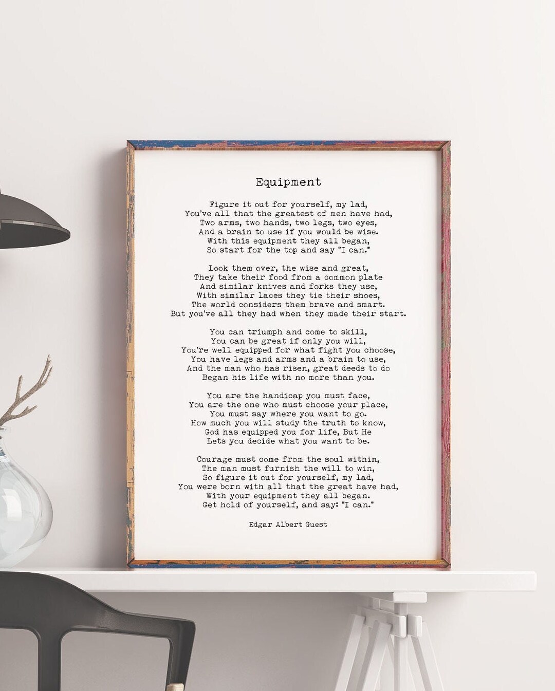 Equipment Edgar Albert Guest Poem Black & White Poetry Wall - Etsy