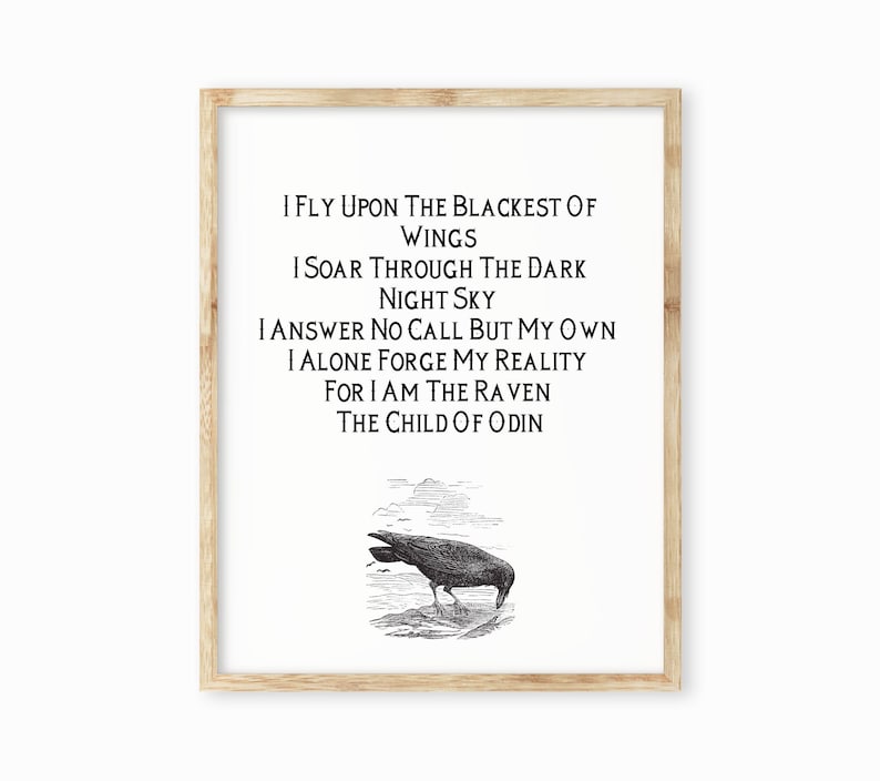 Norse Viking Poetry Child of Odin Wall Art Print I Fly Upon - Etsy