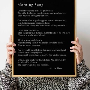 Sylvia Plath Morning Song Poem Wall Art, Feminist Poetry Print for ...