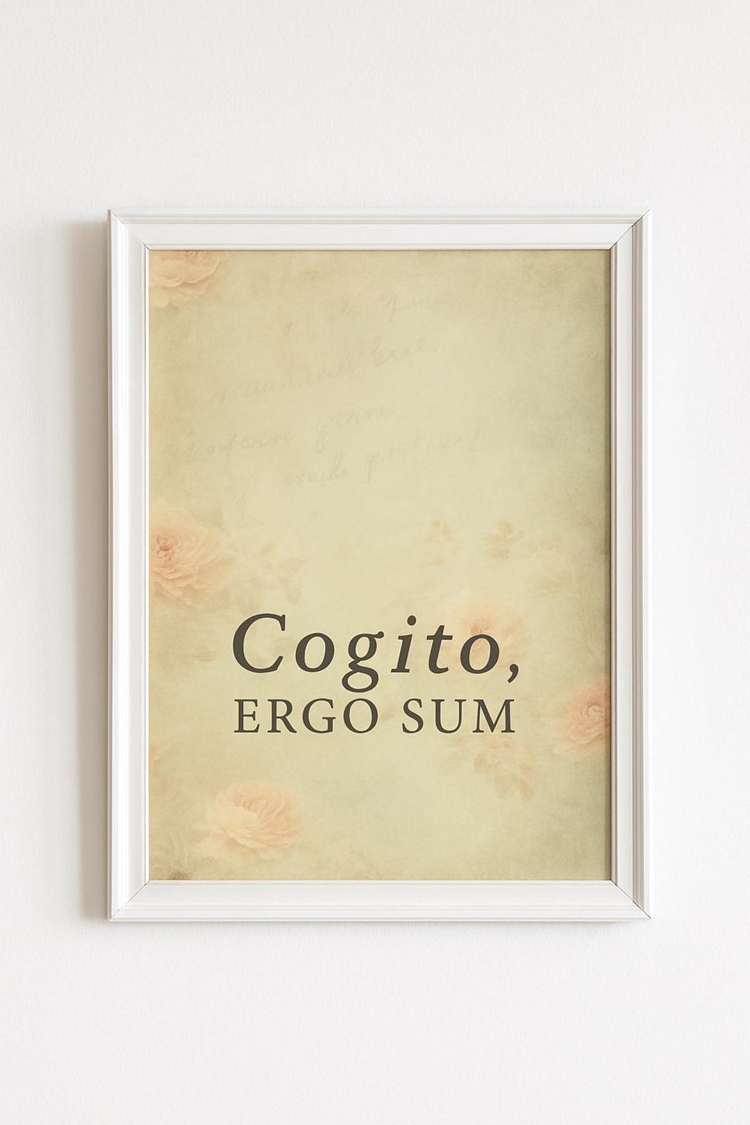 I Think Therefore I Am Latin Quote Decor, Cogito Ergo Sum Art Print - Etsy
