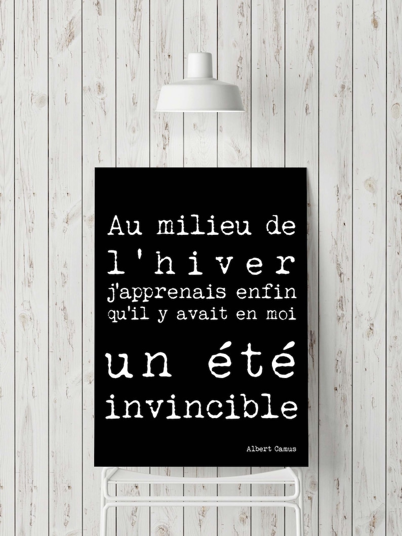 Albert Camus Quote Print in French Bedroom Decor, Office Decor ...