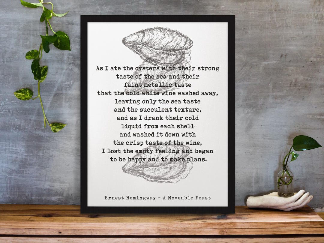 Ernest Hemingway Quote Art Print – Vintage Minimalist Literary Wall ...