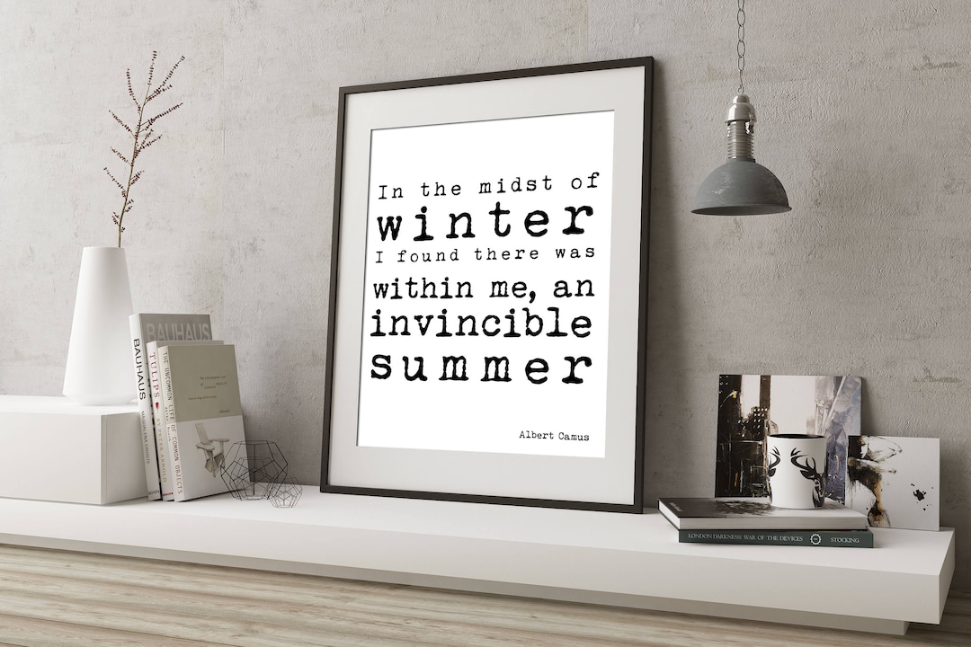 Albert Camus Quote Print, Invincible Summer Wall Art Print ...