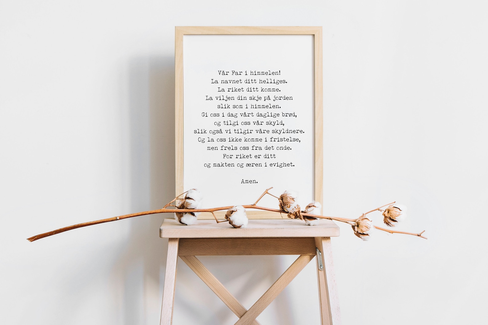 Norwegian Lord's Prayer Unframed Quote Print in Black & - Etsy