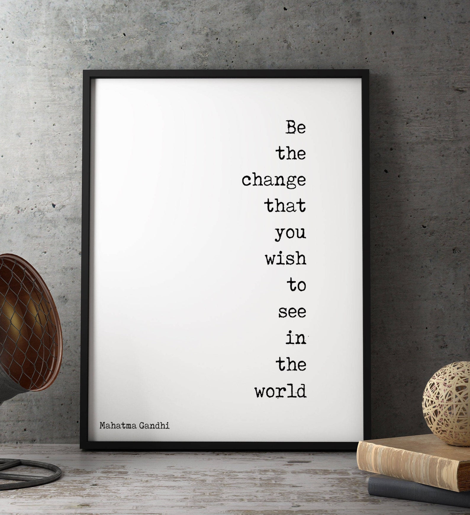 Gandhi Quote Print Be the Change Motivational Poster Life - Etsy