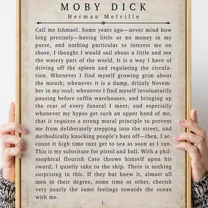 Moby Dick Herman Melville Book Quote Print Vintage Page 1. Unframed and ...