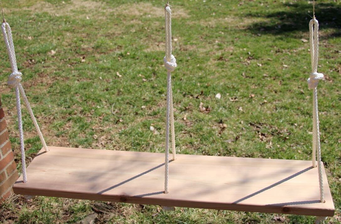 Double Tree Swing Cedar With Nylon Rope - Etsy