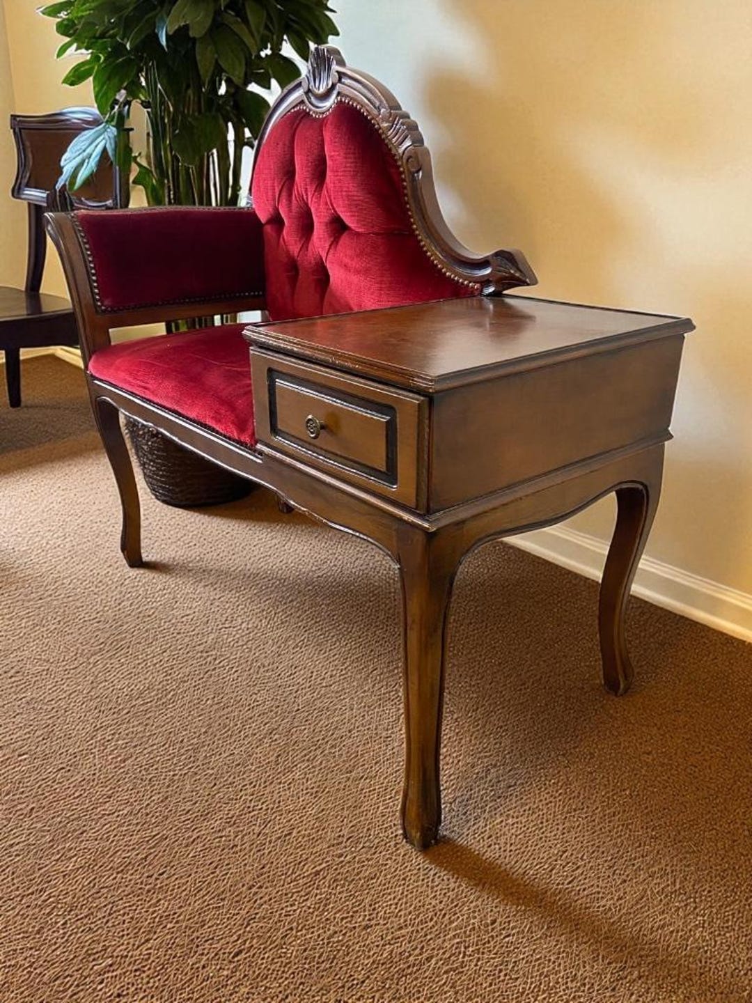 Vintage Baroque Bench / Telephone Bench / Chair With Table - Etsy UK
