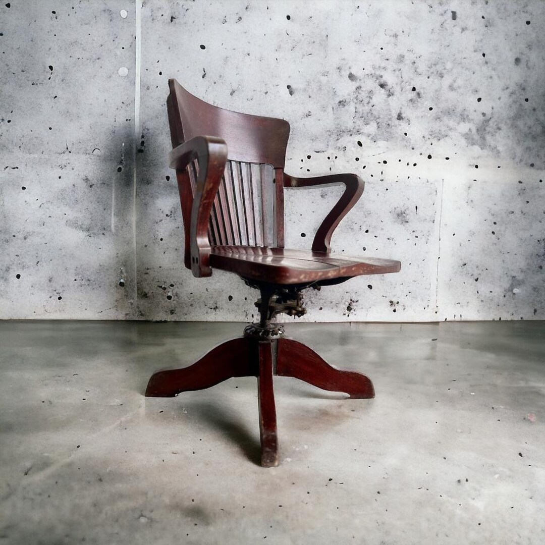 Vintage Wooden American Office Chair / Desk Chair - Etsy