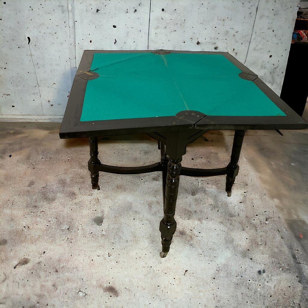 Antique Card Table / Game Table: Foldable, Envelope Fashion - Etsy