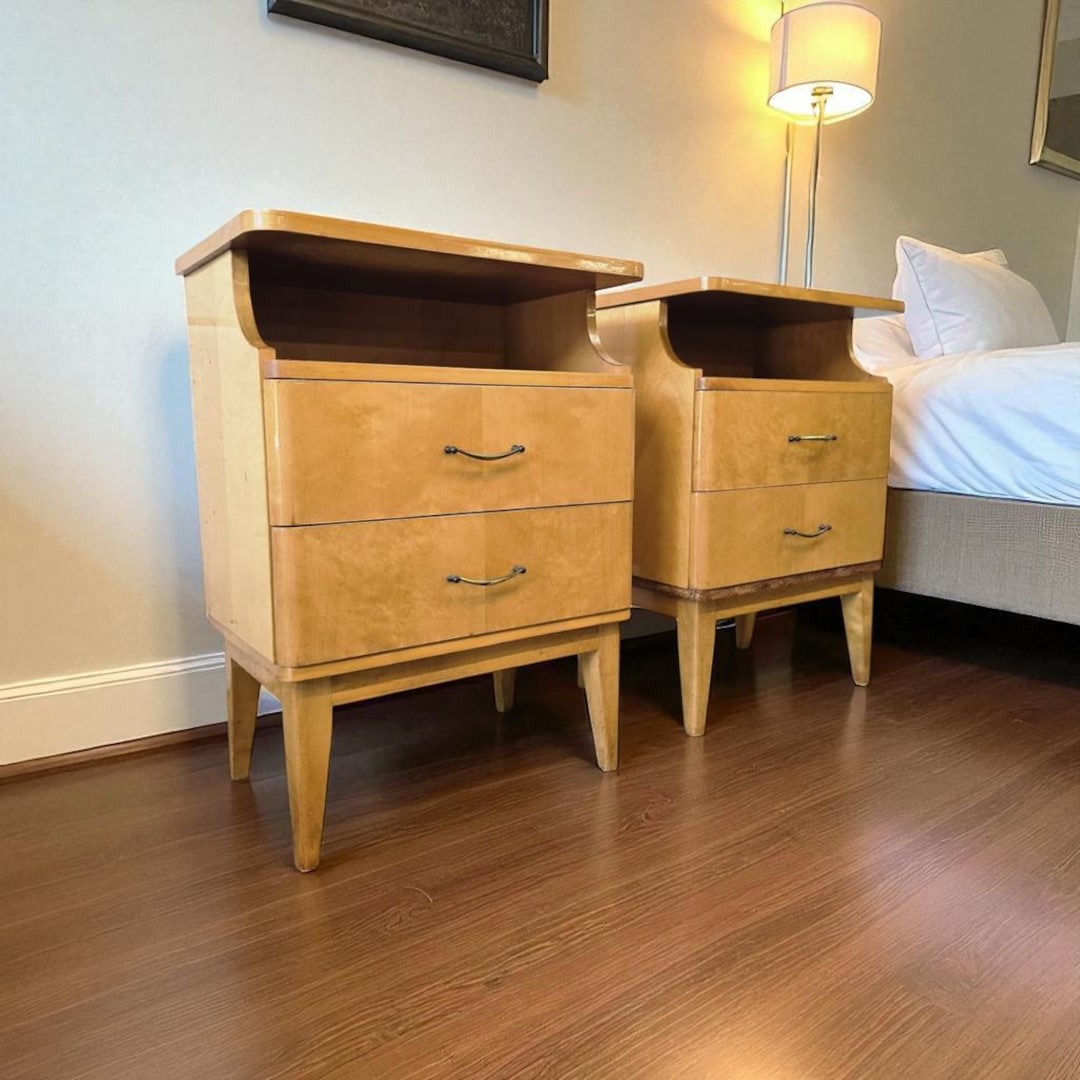 Set of 2 Vintage Bedside Tables / Mini Cabinets - Etsy