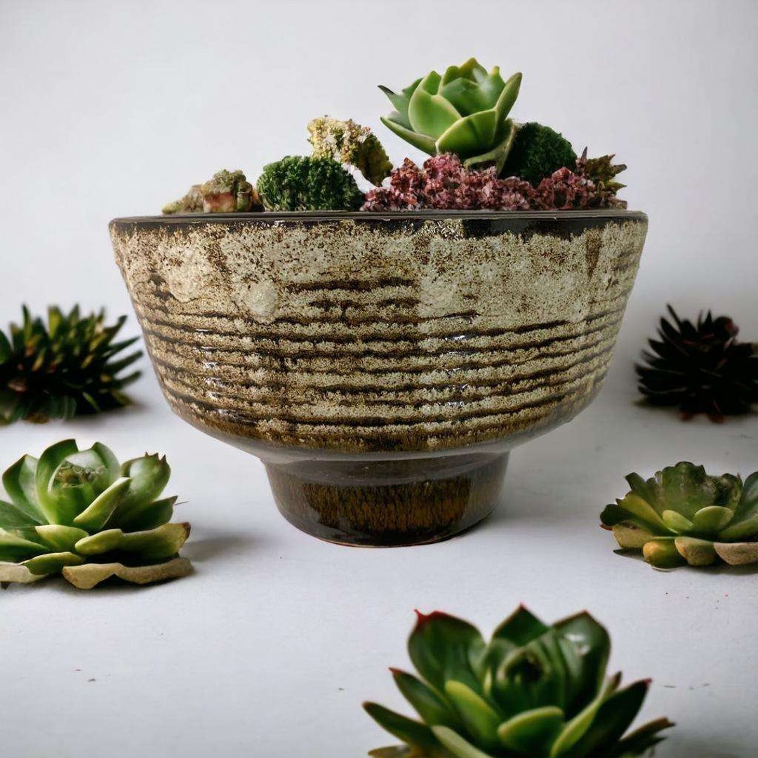 Vintage Aarde Bloempot / Cache Pot - Etsy