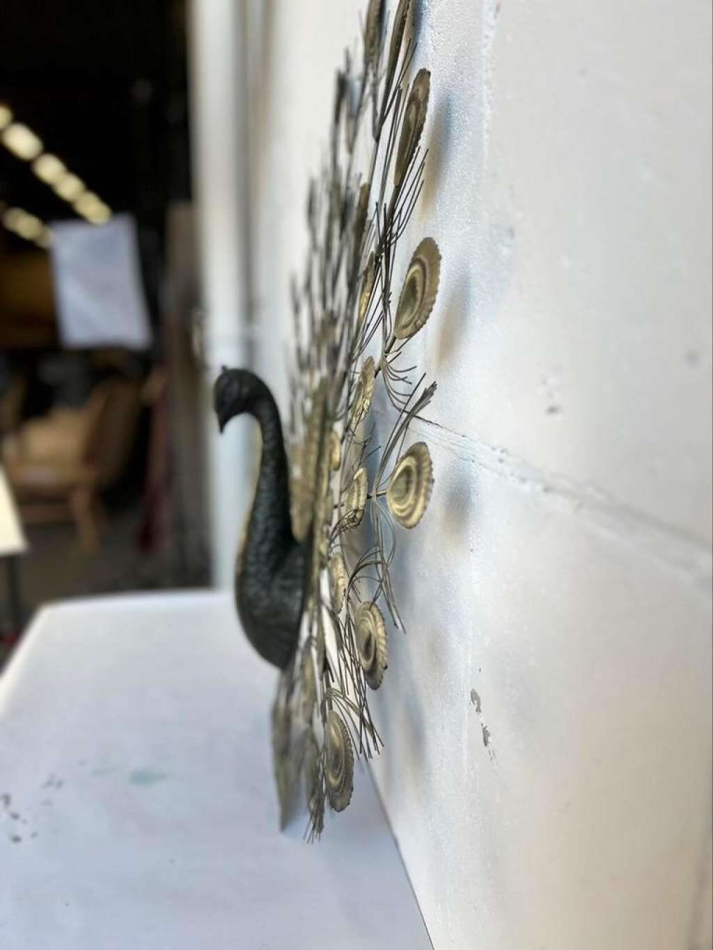 Vintage Metal Peacock Wall Decoration With Gold Accent Etsy