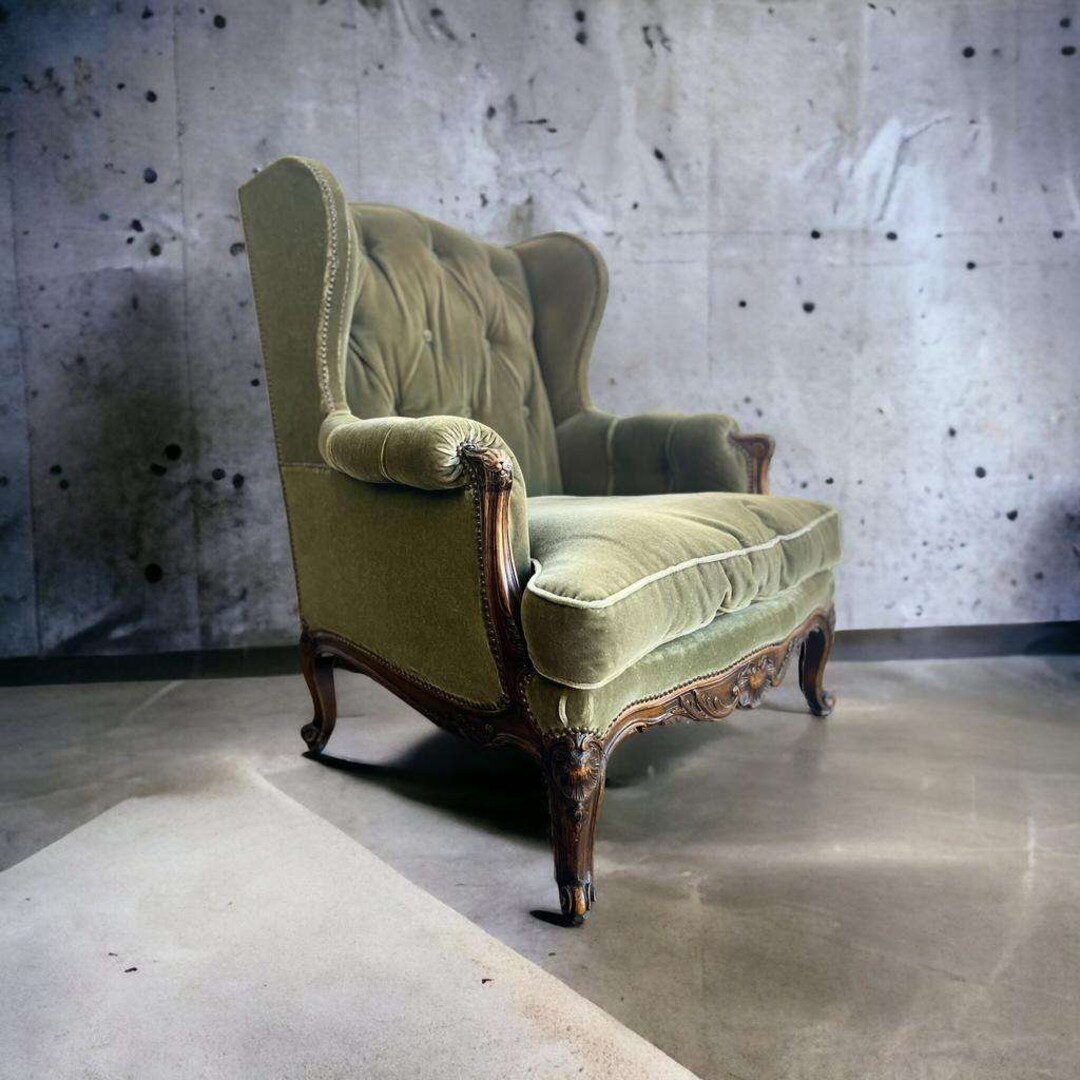 Vintage Groene Oorfauteuil / Eenzit / Zetel - Etsy