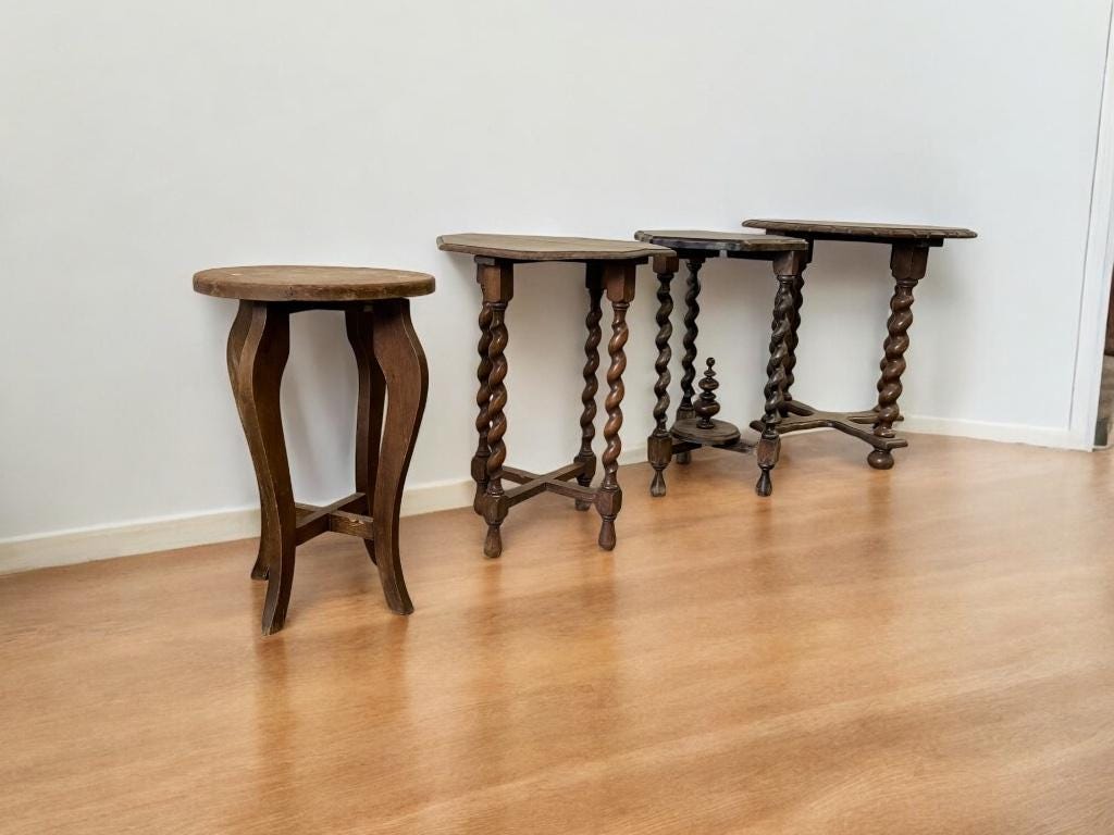 Vintage Wooden Pied De Stal / Side Table / Plant Table - Etsy