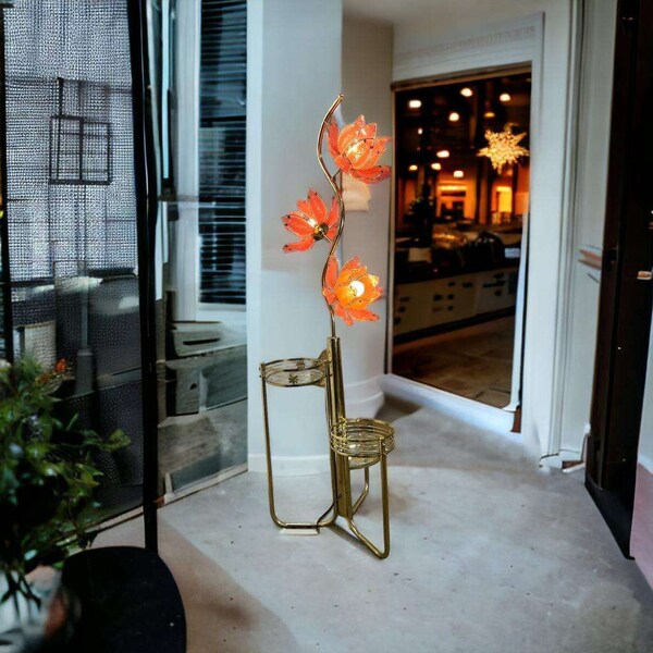 Pink. Lotus Floor Lamp - Etsy