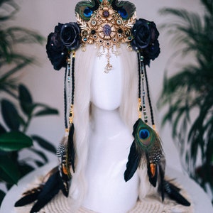 Boho Crown, Festival Headpiece, Feather Crown, Bohemian Jewellery ...