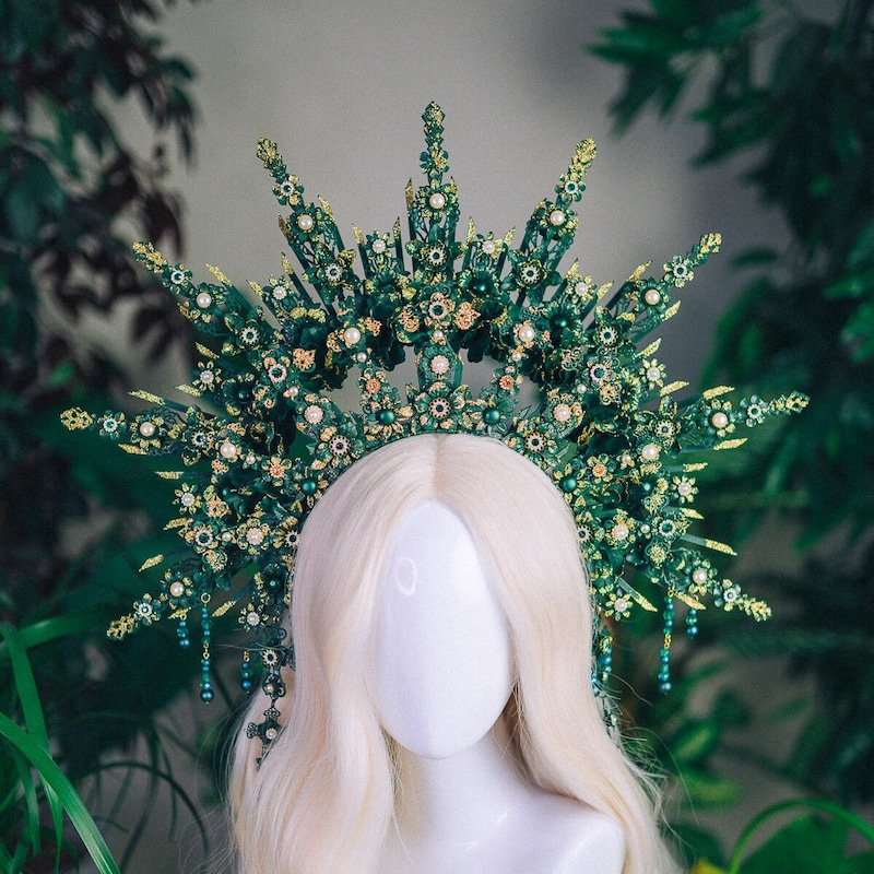Green Headpiece - Etsy