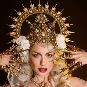 Gemini Zodiac Sign Birthday Headband Flower Headband Beige Roses Crown ...