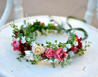Flower hair wreath | Etsy