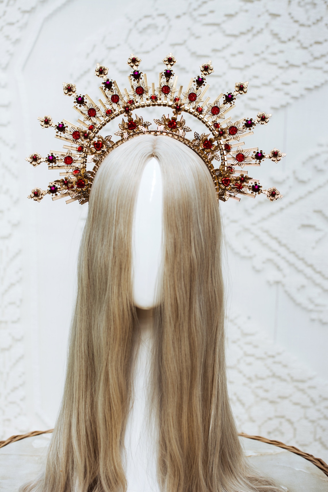 Red Halo Crown Halo Headpiece Festival Crown Festival | Etsy