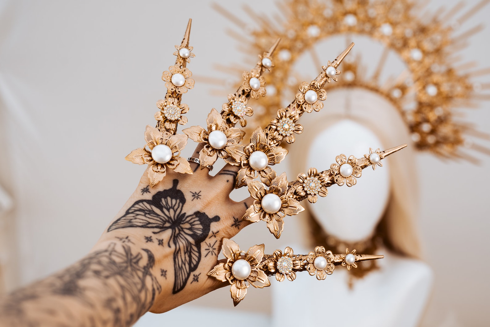 Gold Finger Claw 1 Piece Gold Bracelet Nails Jewellery | Etsy