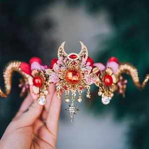 Aries Crown Zodiac Signs Jewellery Fairy Crown Gold Horns Headpiece ...