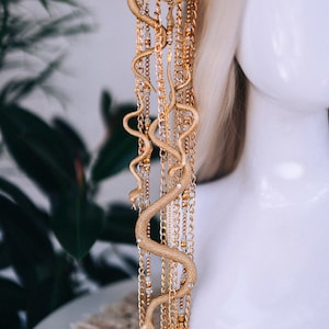 Medusa Serpent Halo Crown Gold Snake Goddess Headpiece - Etsy