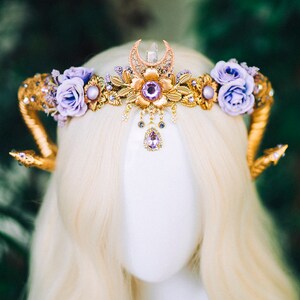 Aries Crown Zodiac Signs Jewellery Fairy Crown Gold Horns Headpiece ...