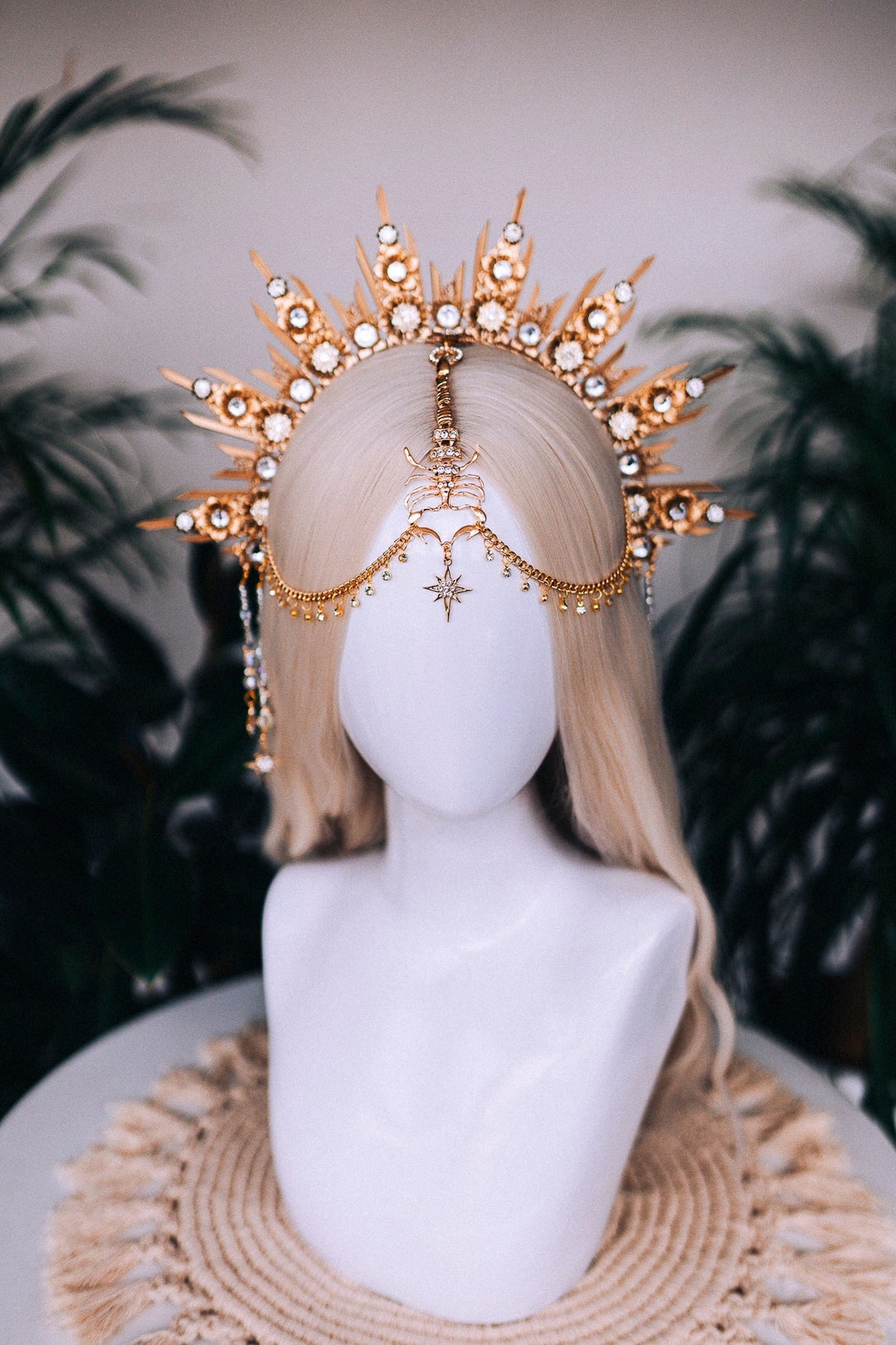 Scorpio Zodiac Halo Crown Gold Celestial Goddess Headpiece Astrology ...