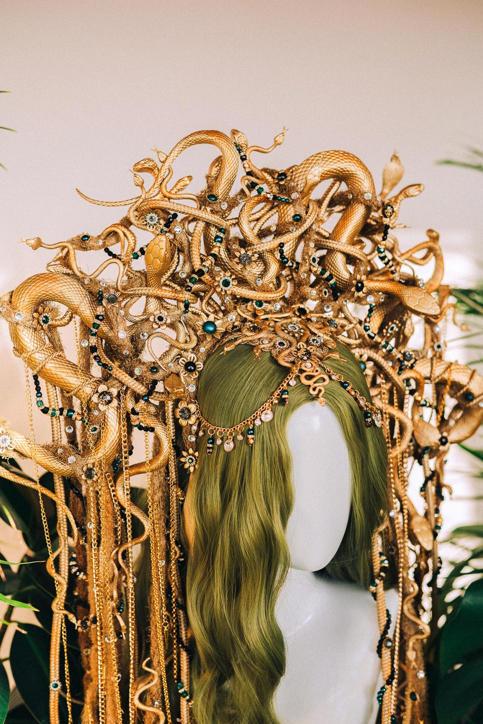 Medusa Halo Crown Gold Snake Headpiece Gorgon Queen Costume Tiara - Etsy