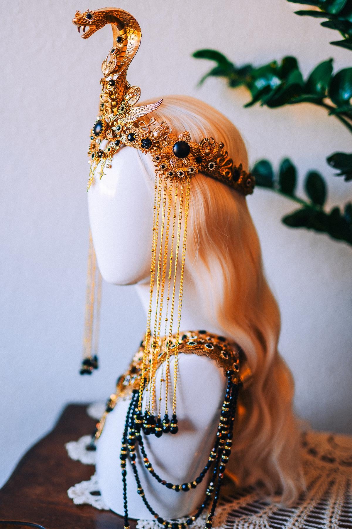 Cleopatra Royal Cobra Headdress Egyptian Goddess Crown - Etsy