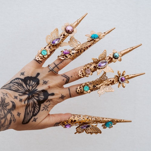 Gold Fingers Jewellery Gold Bracelet Nails Jewellery - Etsy