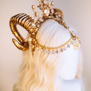 Gold Aries Crown, Aries Zodiac Signs, Zodiac Jewellery, Aries Crown ...