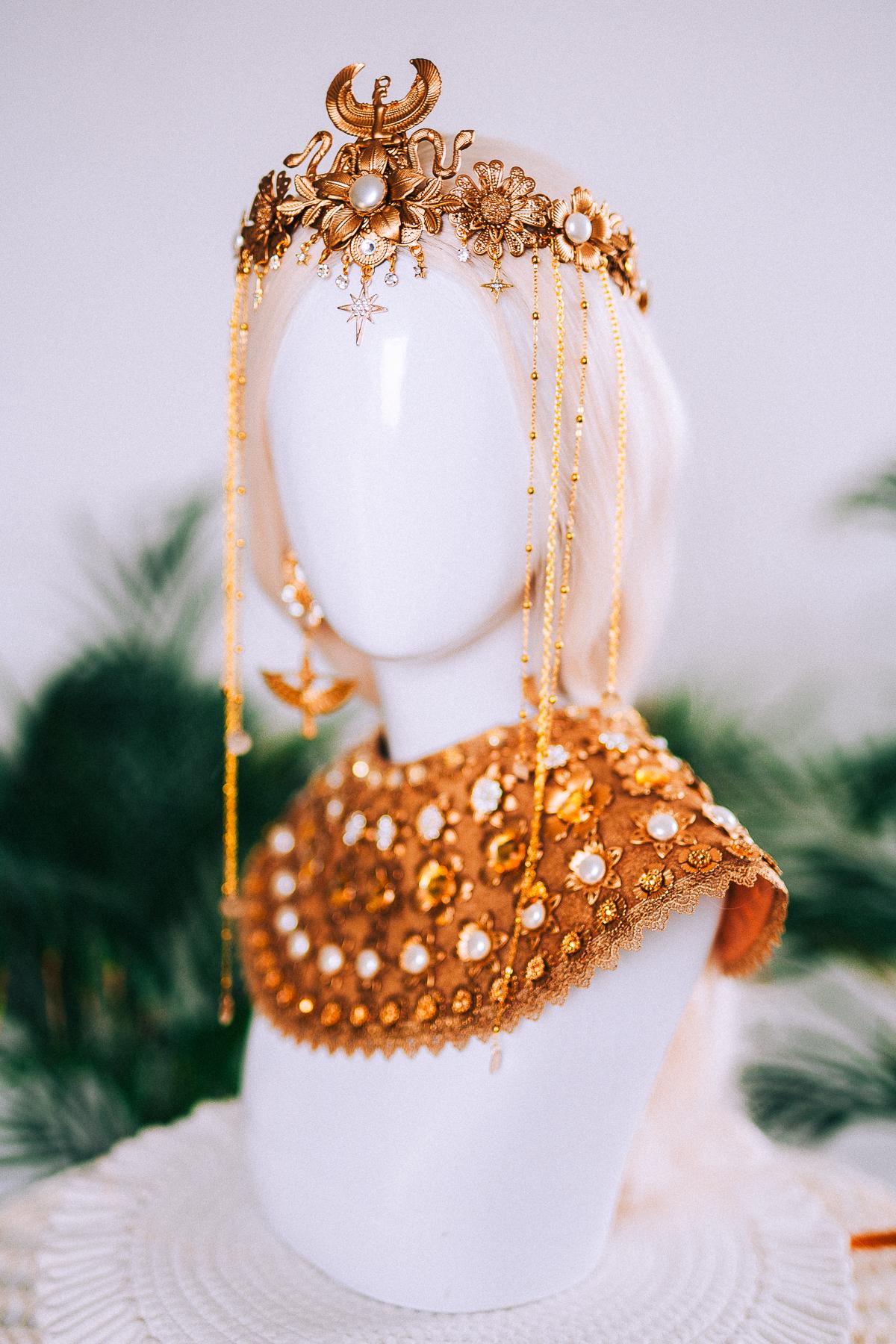 Cleopatra Golden Chain Tiara Egyptian Goddess Headpiece - Etsy