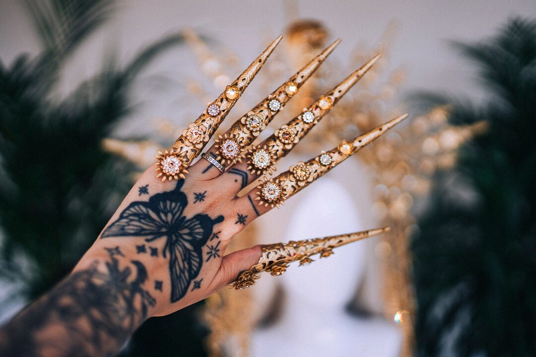 Gold Filigree Finger Claw, Gothic Halloween Costume Jewelry - Etsy