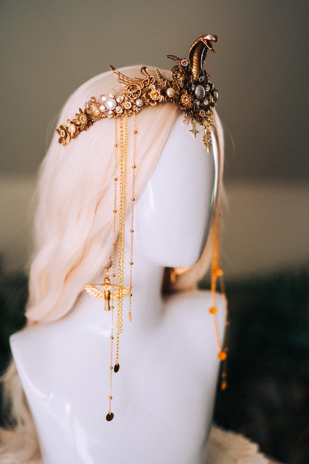 Cleopatra Goddess Earrings Gold Egyptian Jewelry Royal Costume ...
