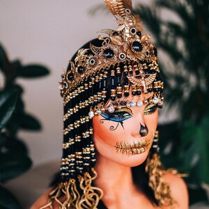 Cleopatra Crown, Cobra Crown, Egyptian Jewelry, Harness Necklace, Snake ...