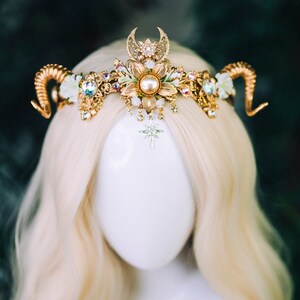 Aries Crown Zodiac Signs Jewellery Fairy Crown Gold Horns Headpiece ...