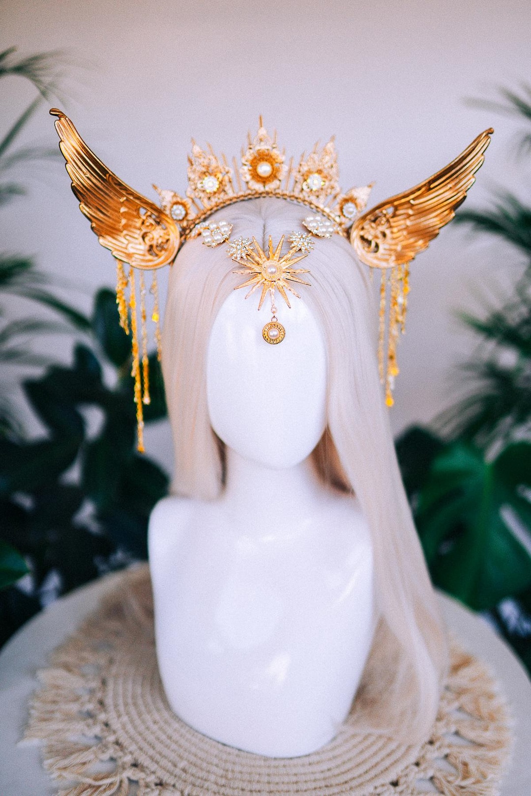 Angel Halo Crown, Gold Halo Crown, Halloween Headband, Angel Wings ...
